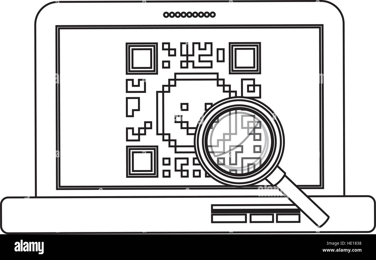 Isolated qr code and laptop design Stock Vector Image & Art - Alamy