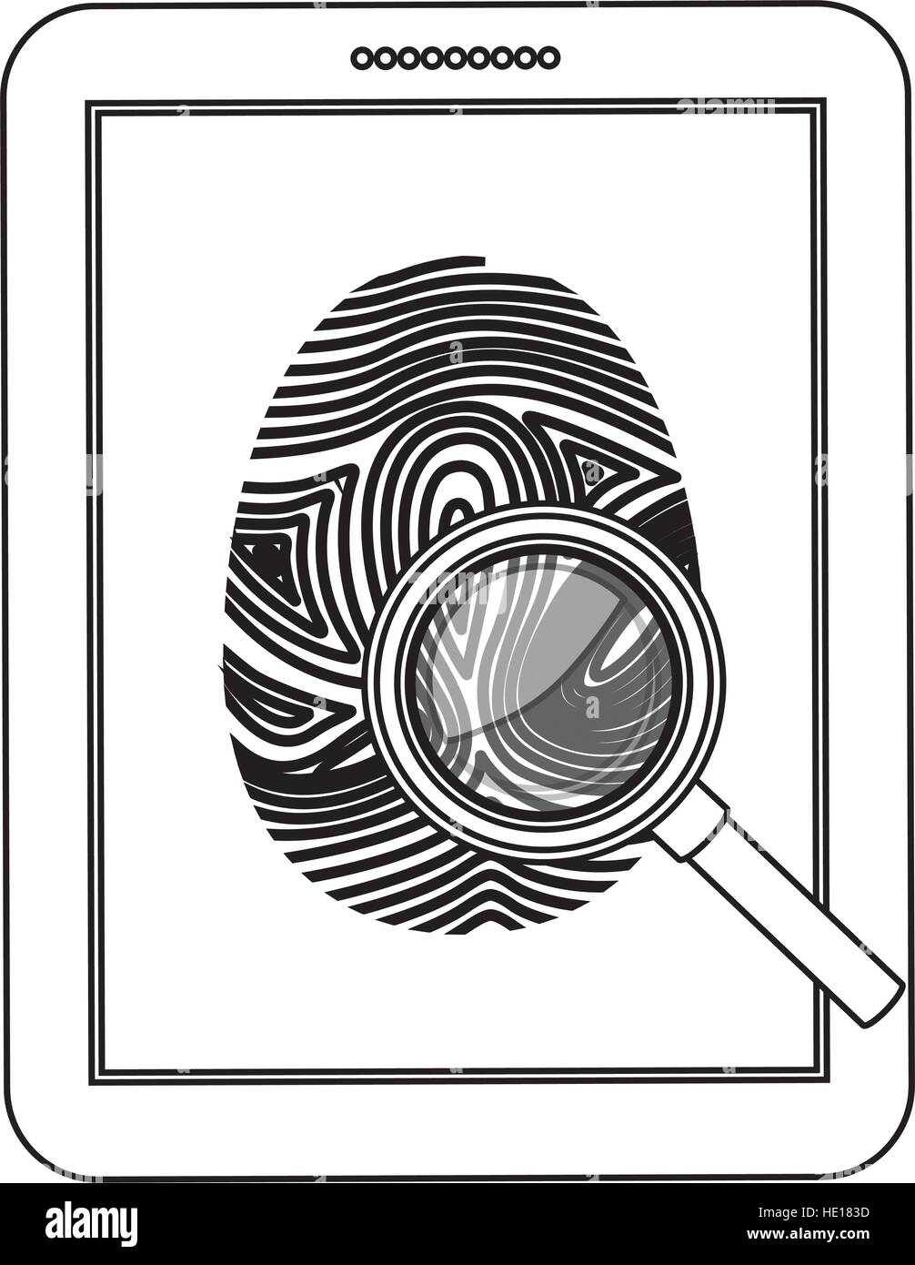 Fingerprint and tablet design Stock Vector Image & Art - Alamy