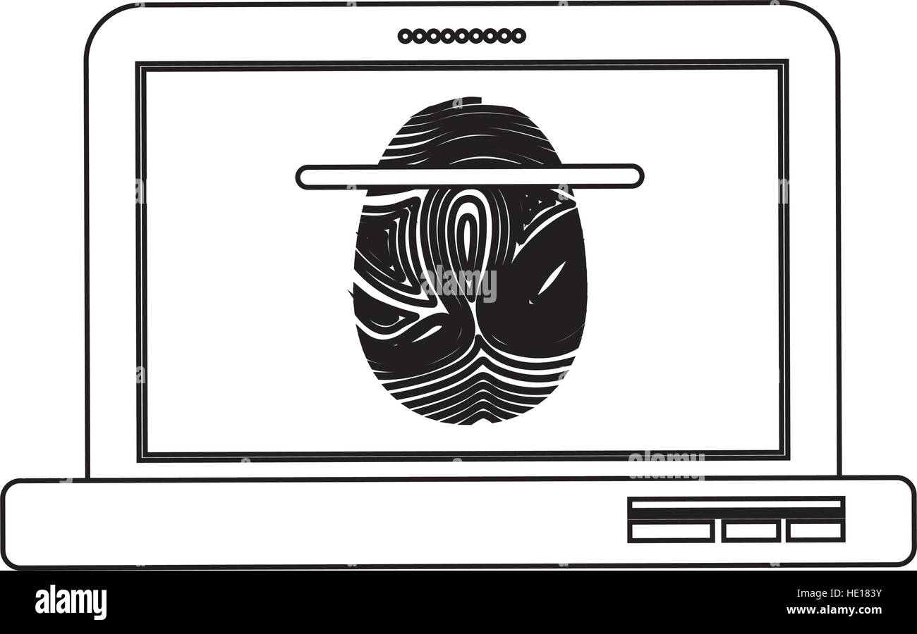 Fingerprint and laptop design Stock Vector Image & Art - Alamy