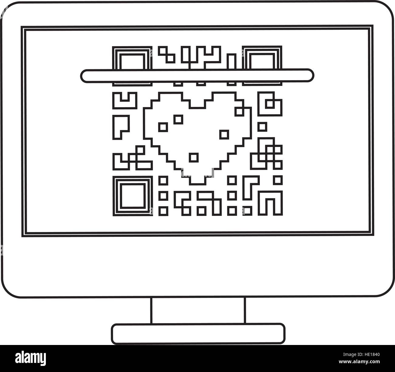 Isolated qr code and computer design Stock Vector Image & Art - Alamy