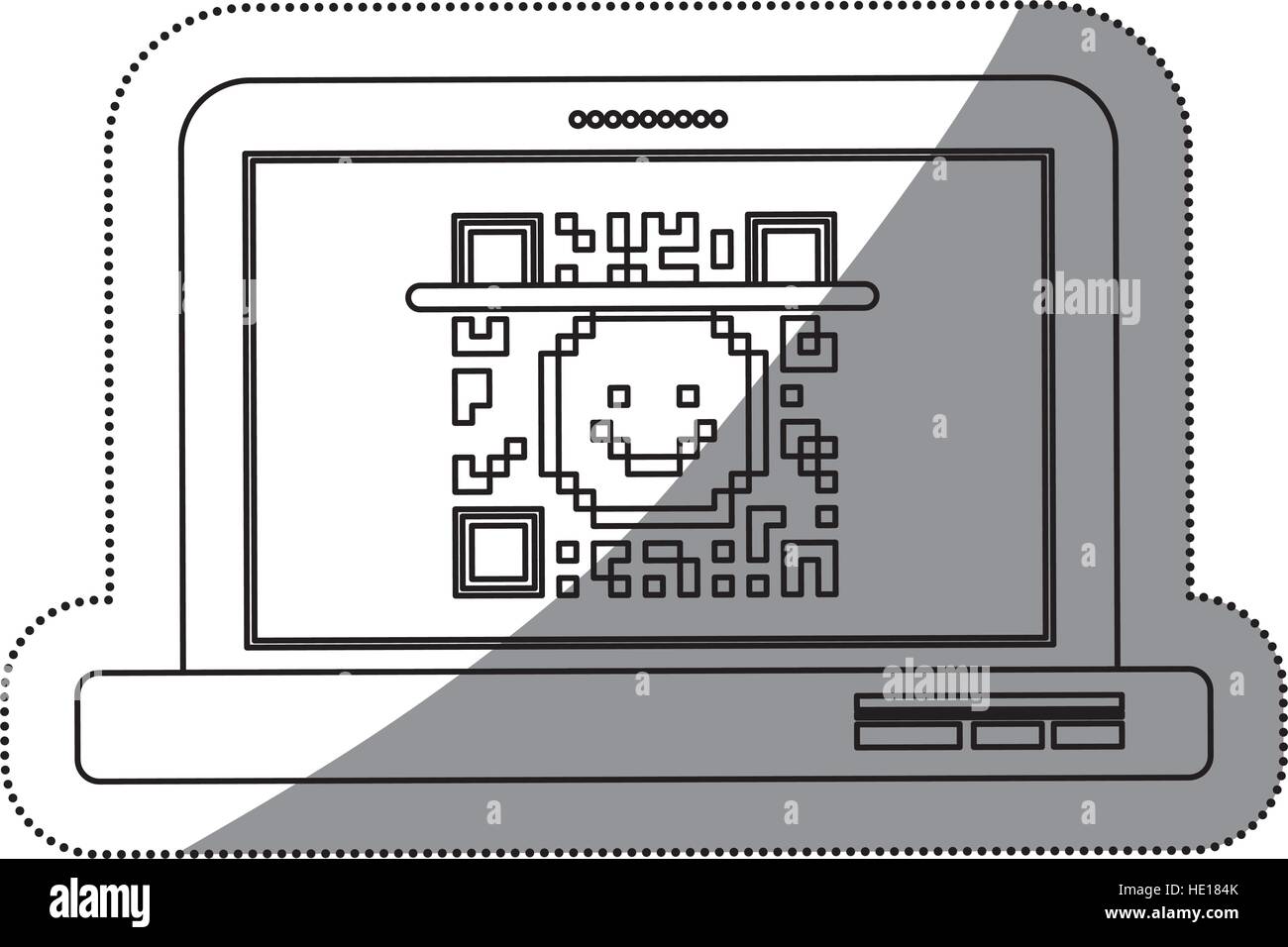 Isolated qr code and laptop design Stock Vector Image & Art - Alamy