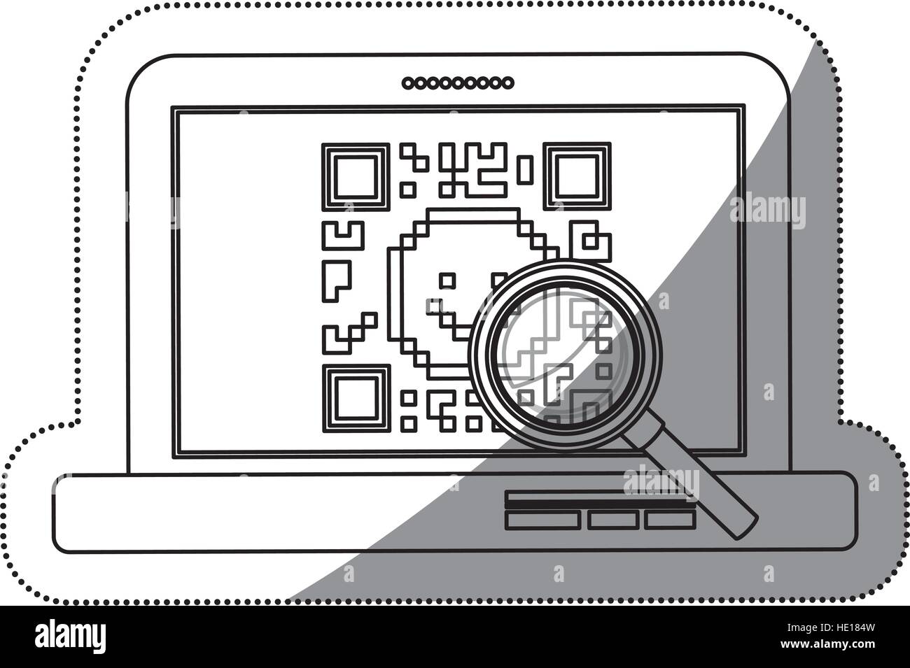 Isolated qr code and laptop design Stock Vector Image & Art - Alamy