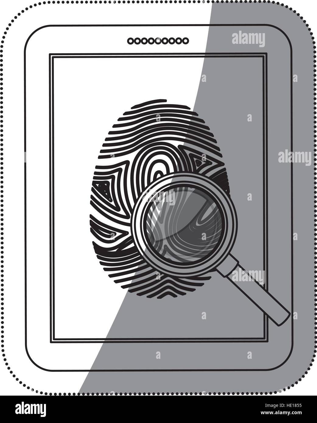 Fingerprint and tablet design Stock Vector Image & Art - Alamy