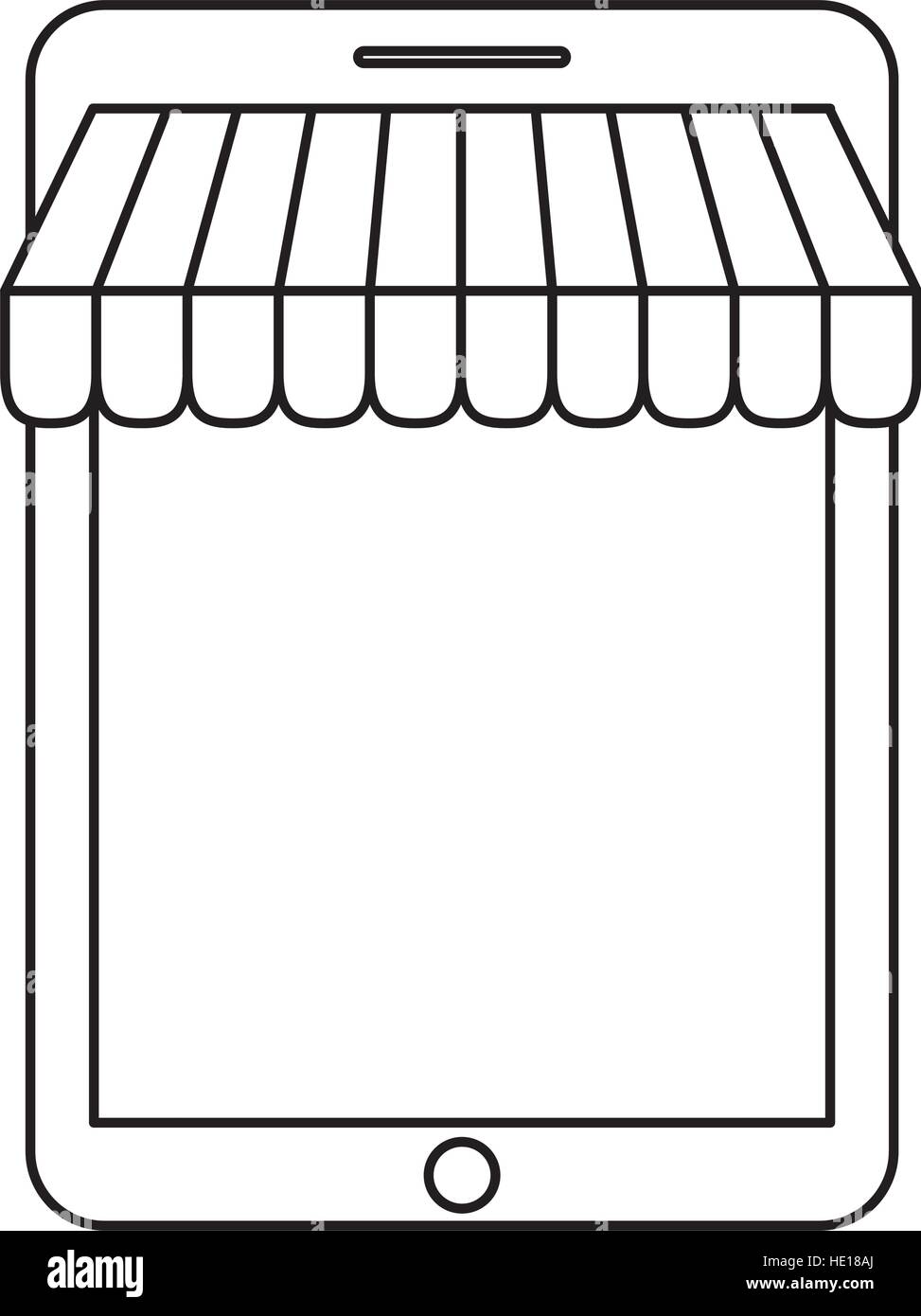 Shopping tablet Black and White Stock Photos & Images - Alamy