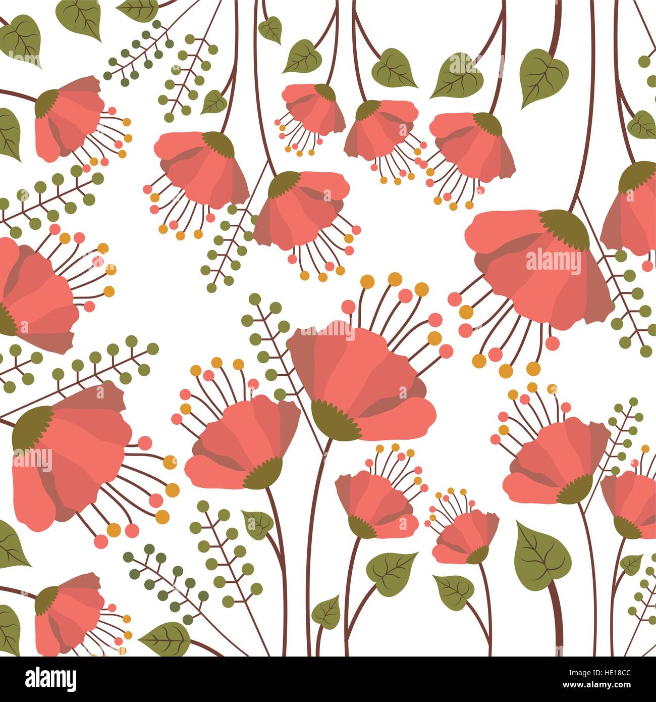 Isolated flowers background decoration design Stock Vector Image & Art ...
