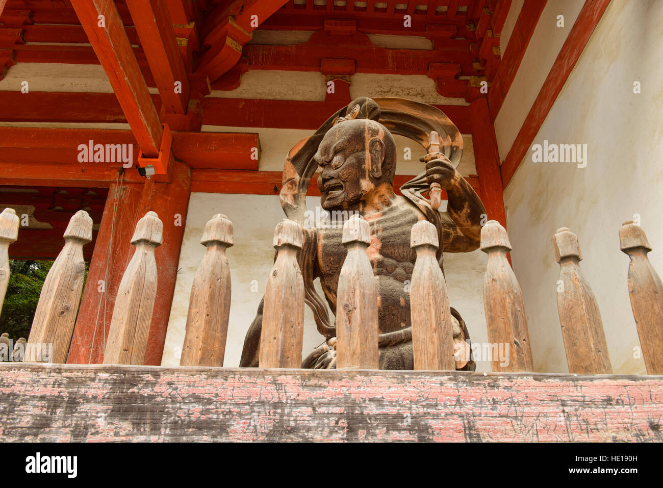 Demon statue guarding the entrance to Daigo-ji Temple, Kyoto, Japan ...