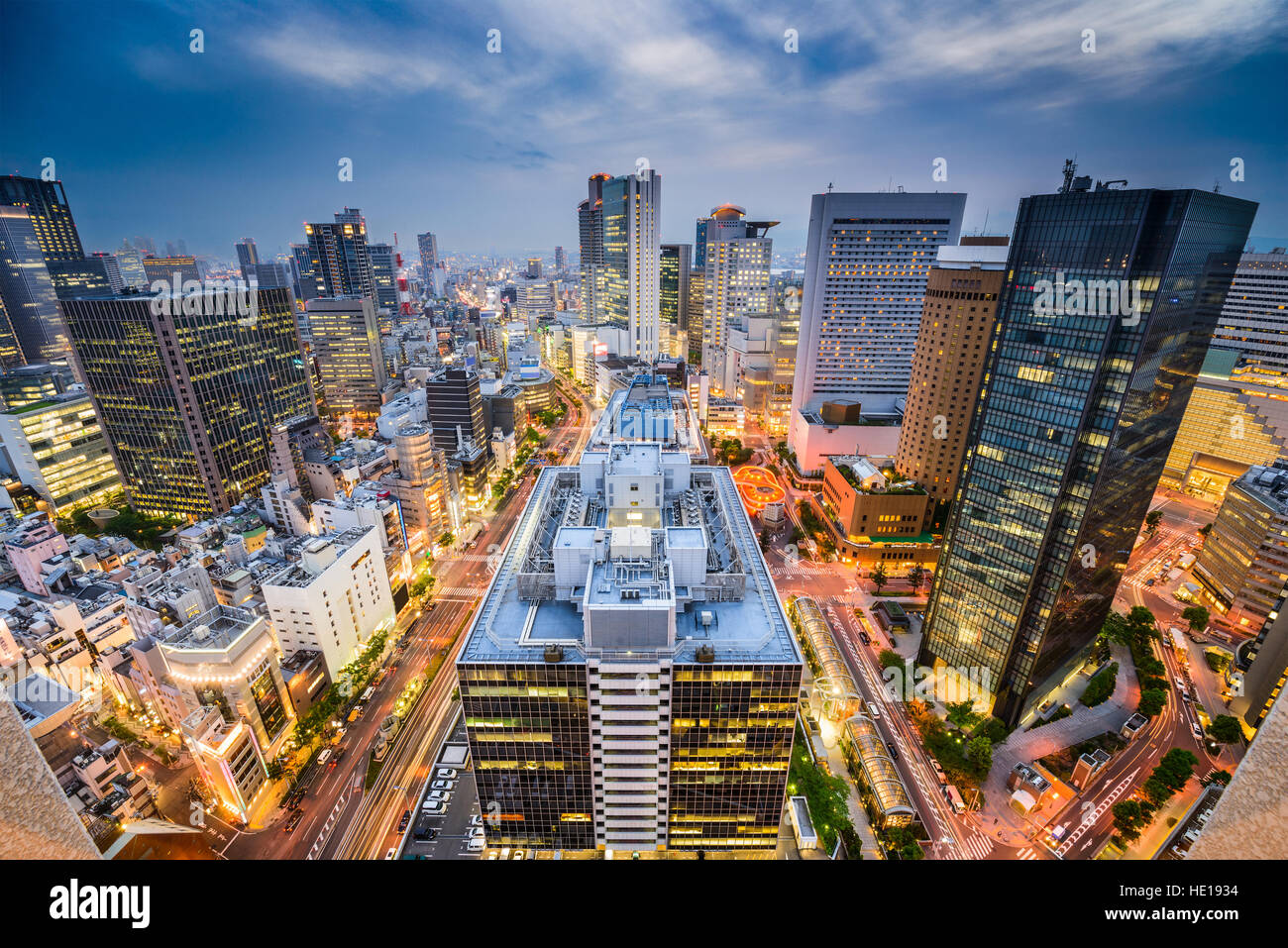 Osaka, Japan Umeda district cityscape at twilight Stock Photo - Alamy