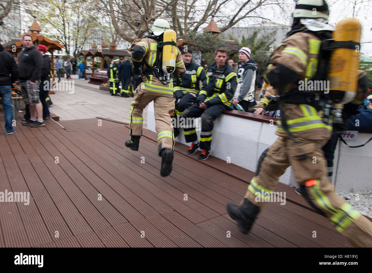 Berlin Firefighter Stairrun. Berlin, Germany. Two person teams from ...