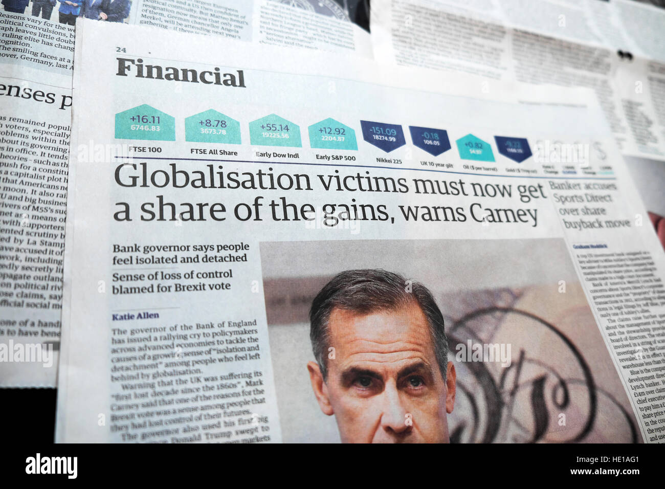 "Globalisation victims must now get a share of the gains, warns Carney ...