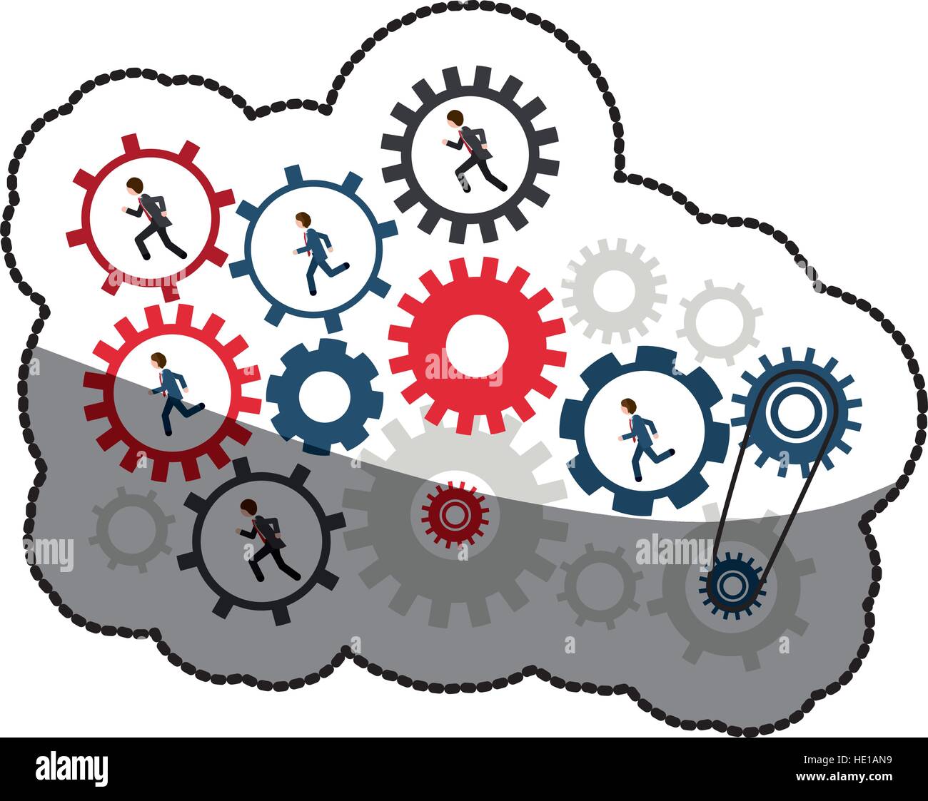 Gear and businessperson icon. Teamwork people corporate and workforce ...