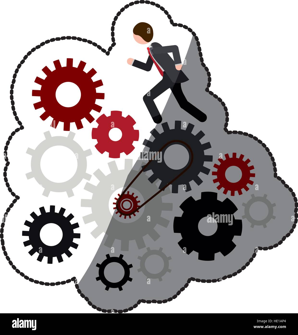 Gear and businessperson icon. Teamwork people corporate and workforce ...