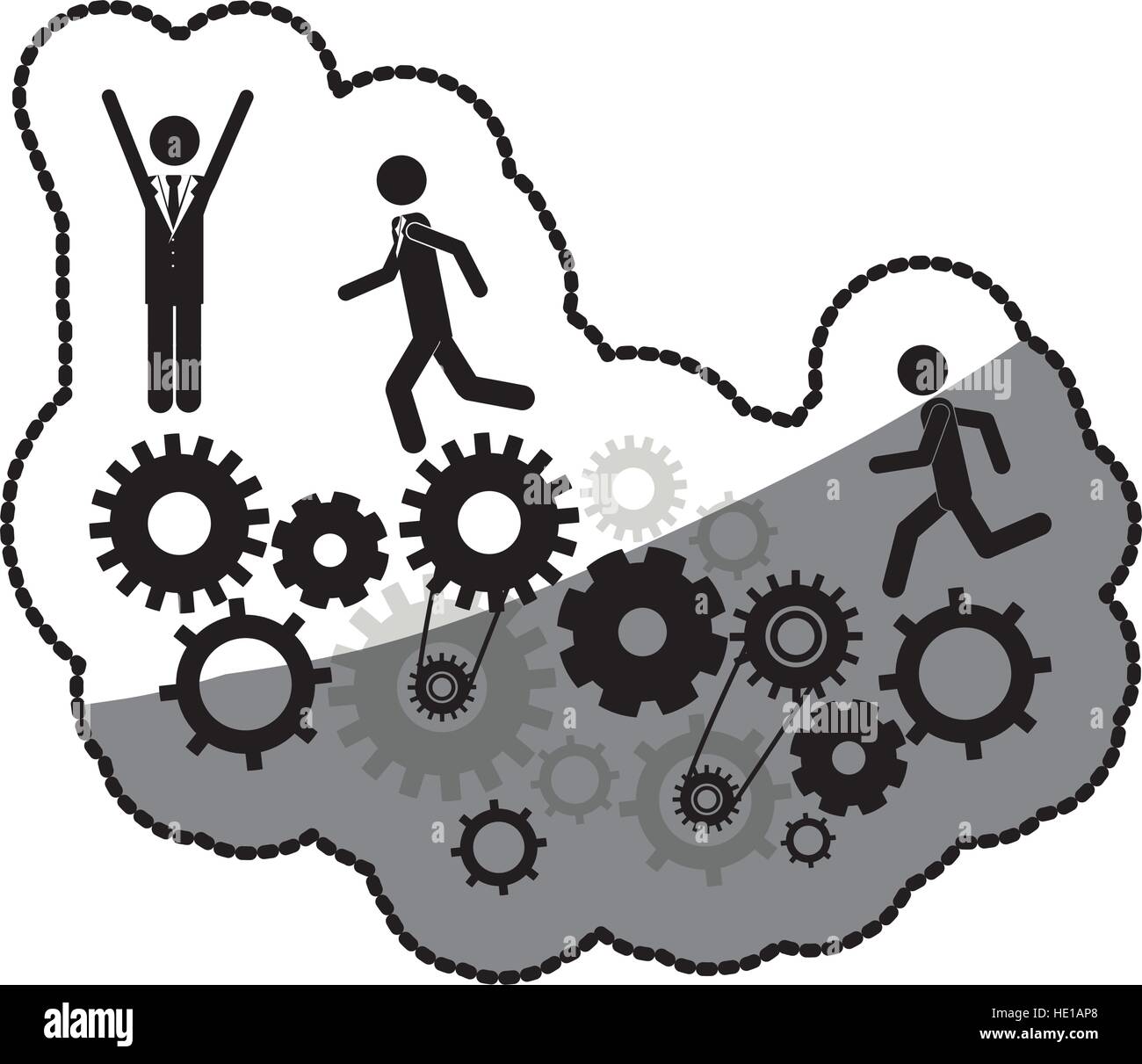 Gear and businessperson icon. Teamwork people corporate and workforce ...