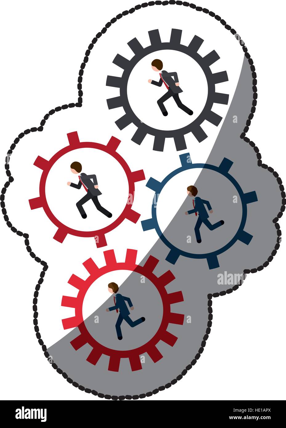 Gear and businessperson icon. Teamwork people corporate and workforce ...