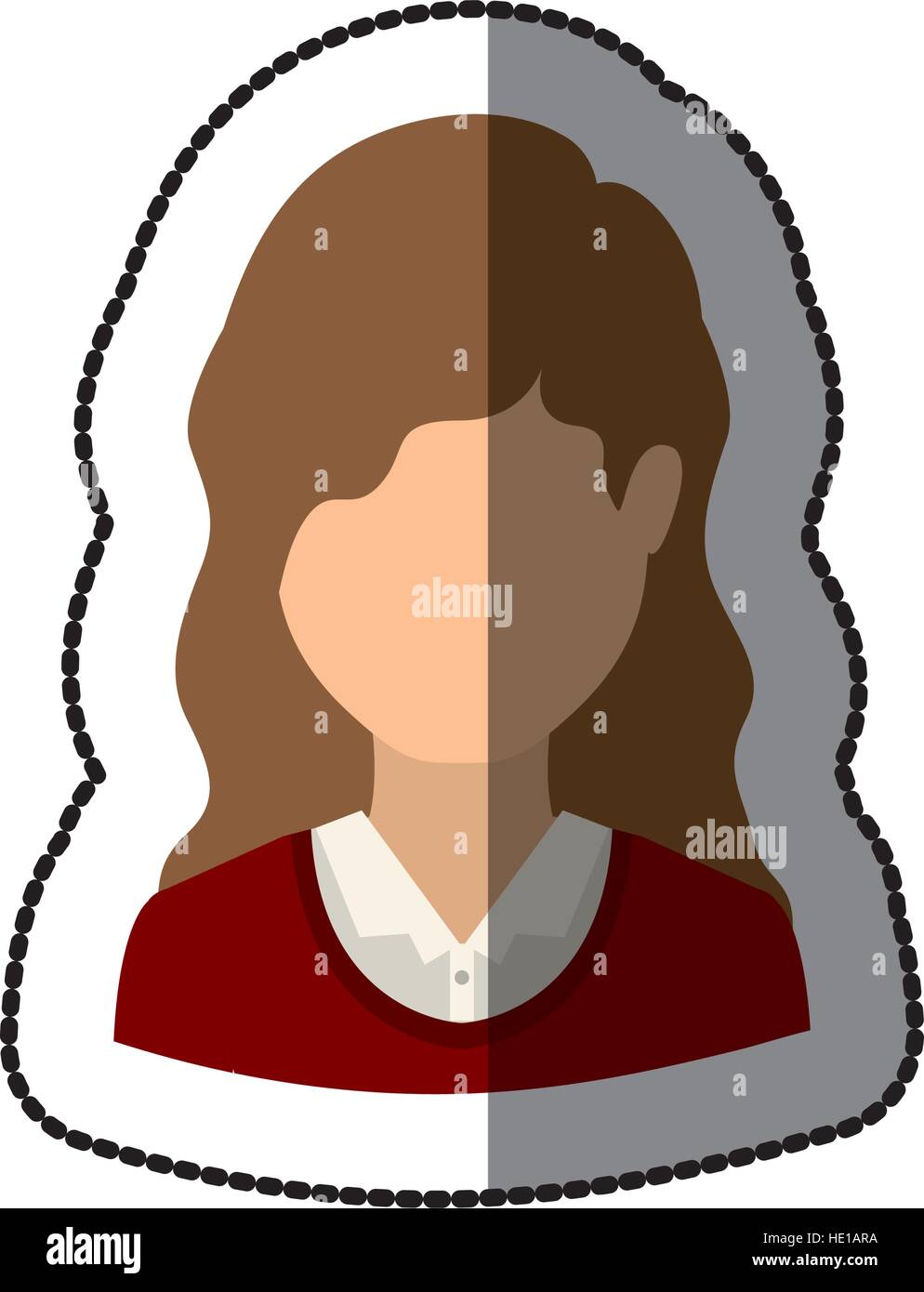 Woman icon. Girl female avatar person people and human theme. Isolated ...