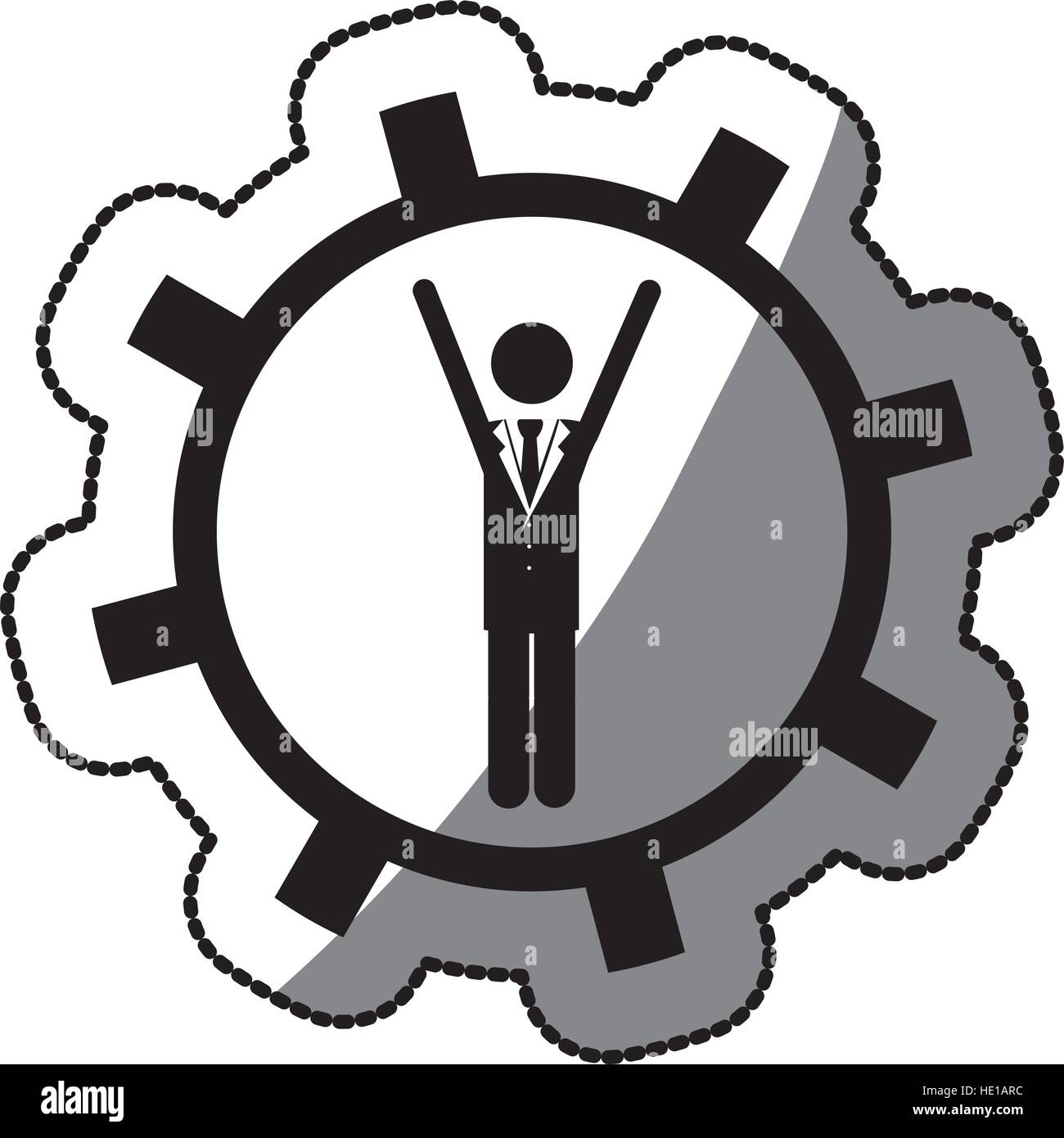 Gear and businessman icon. Teamwork people corporate and workforce ...