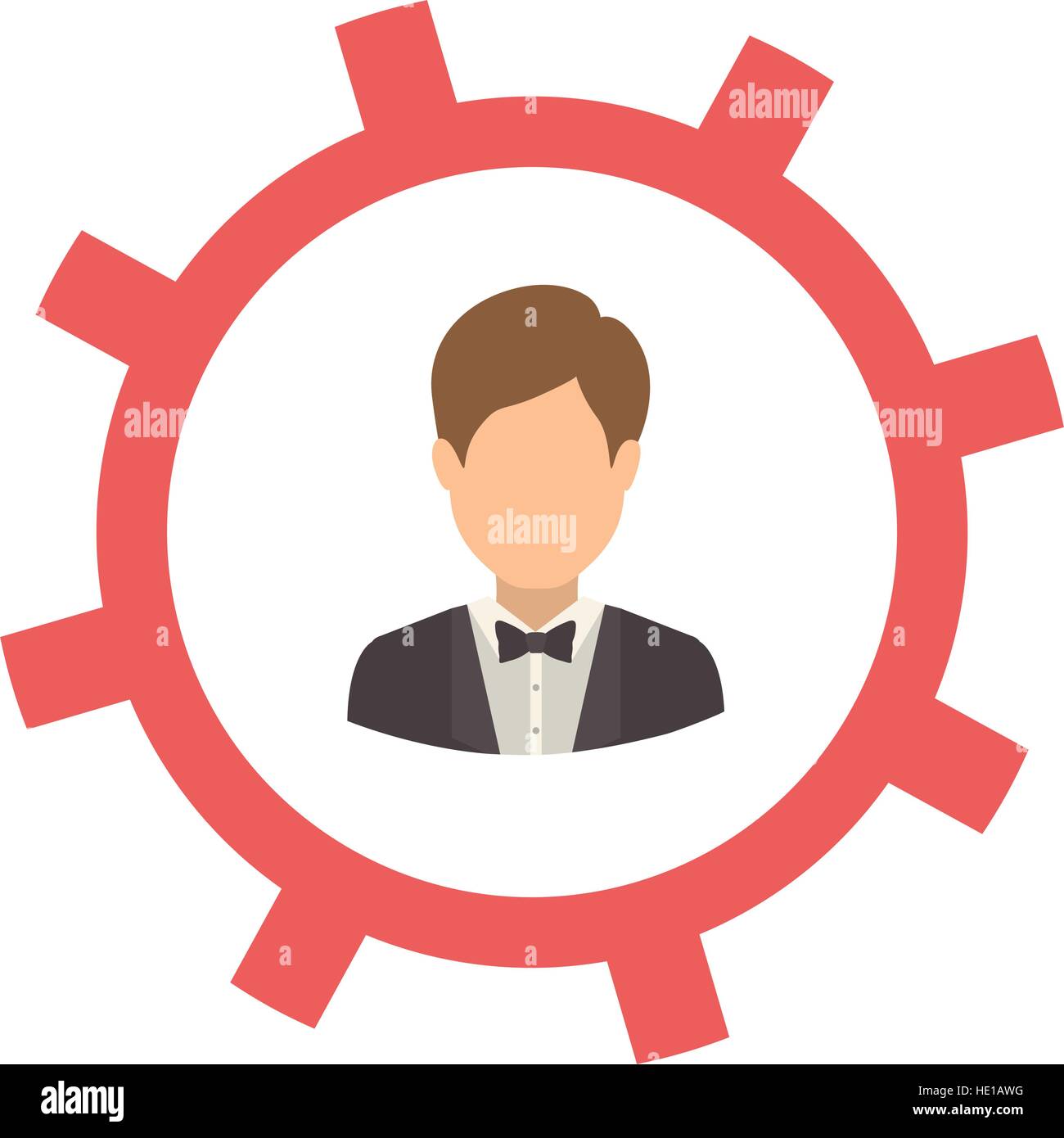 Gear and businessman icon. Teamwork people corporate and workforce ...