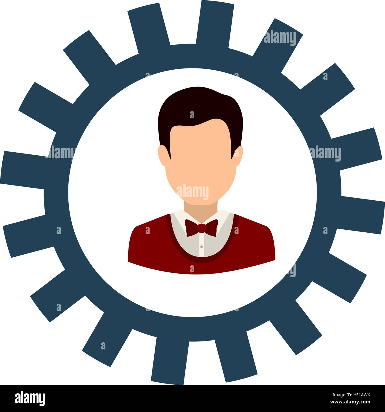 Gear and businessman icon. Teamwork people corporate and workforce ...
