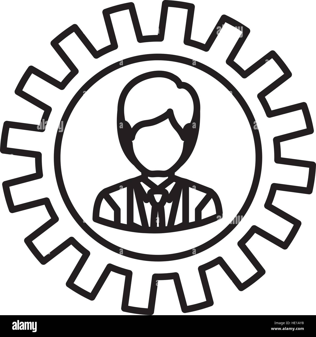 Gear and businessman icon. Teamwork people corporate and workforce ...