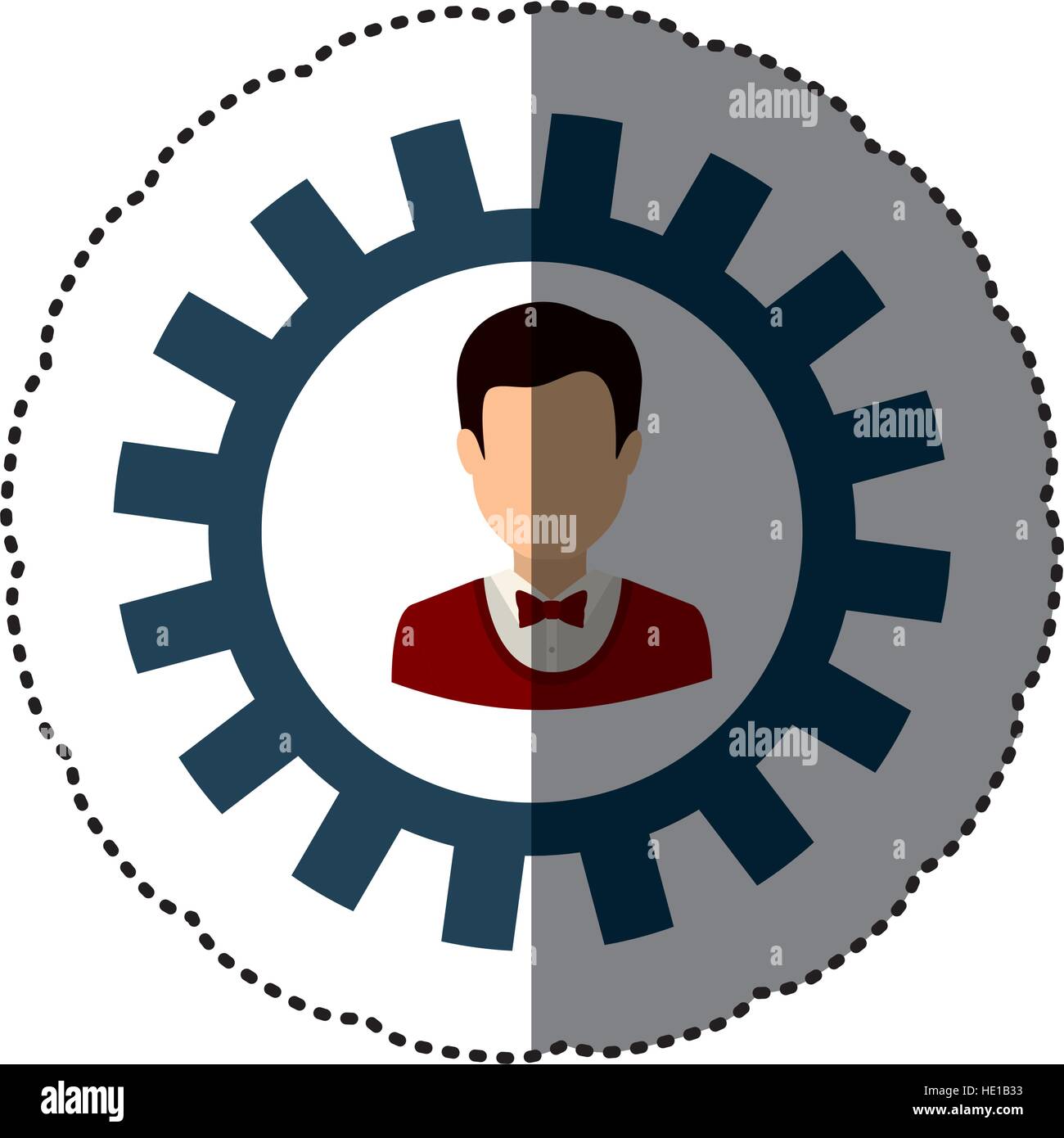 Gear and businessman icon. Teamwork people corporate and workforce ...