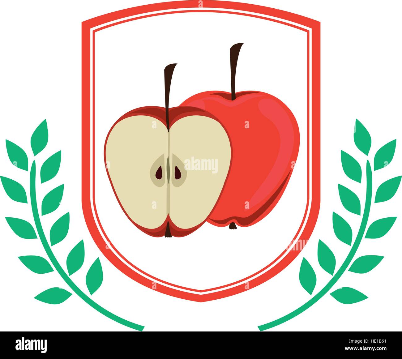 Apple icon. Organic healthy and fresh food theme. Isolated design ...
