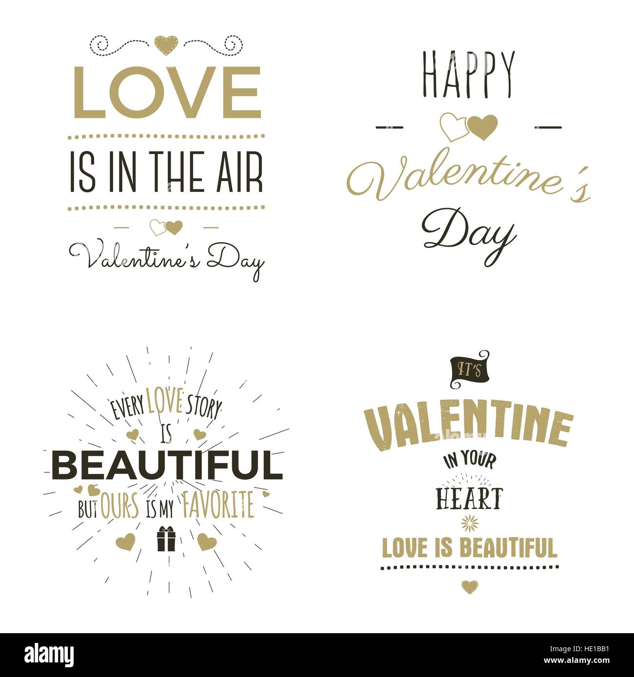 Set of Valentine day typography photo overlays, inspirational text and ...