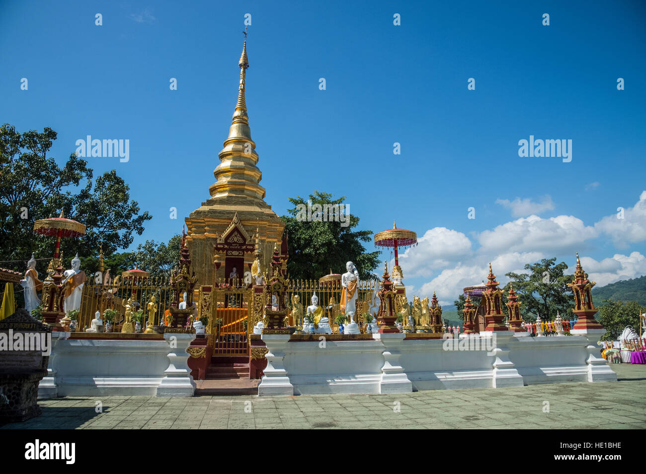 Wat Phra Doi Tung temple Stock Photo - Alamy