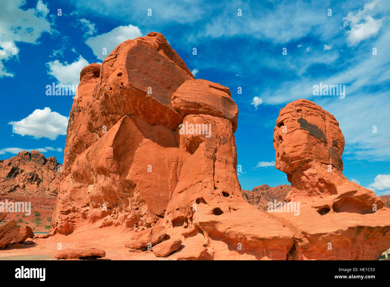 Rock formations, red sandstone, Valley of Fire State Park, Nevada, USA ...