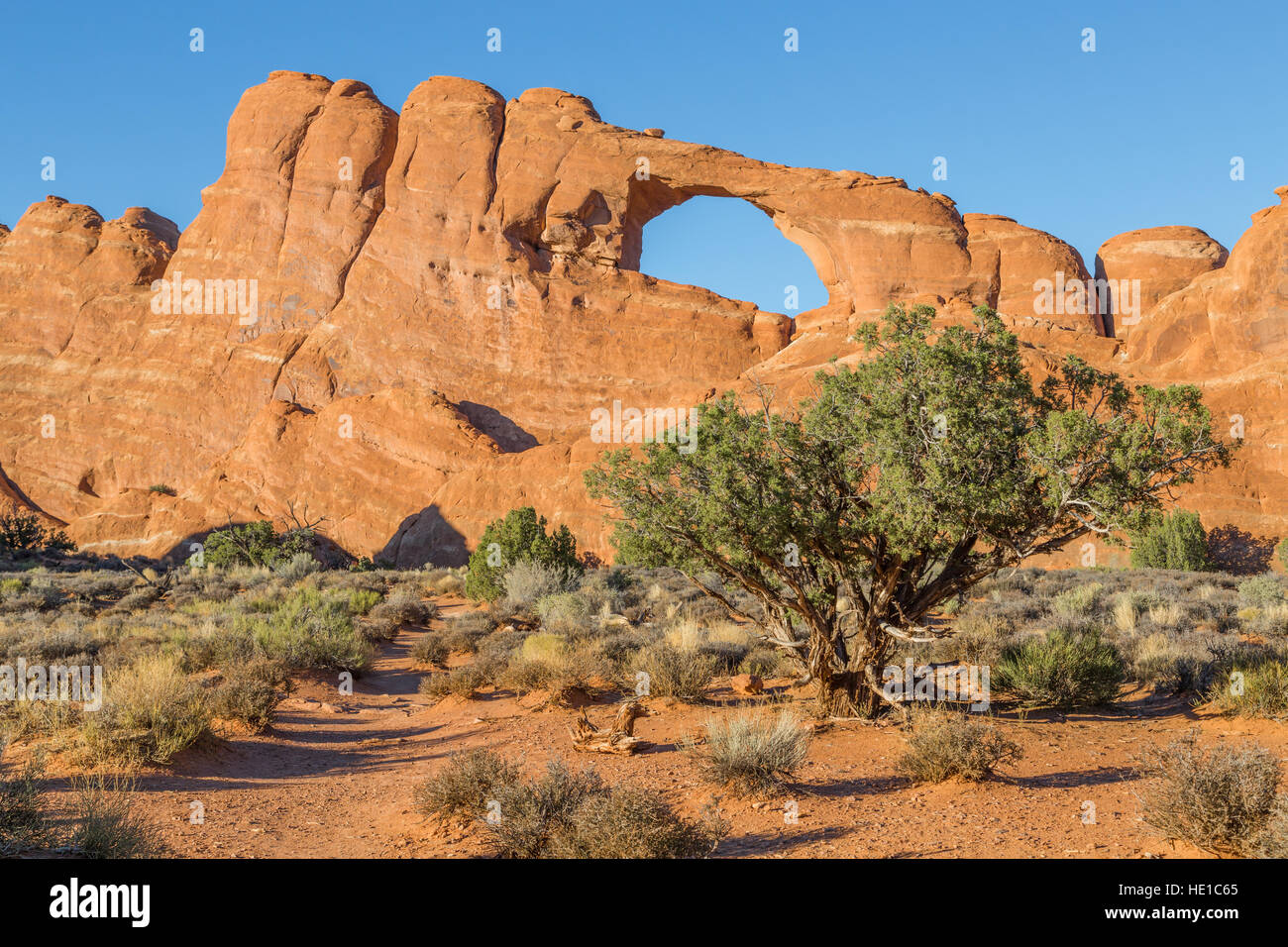 Skyline Arch, natural arch rock formation, Arches National Park, Utah ...