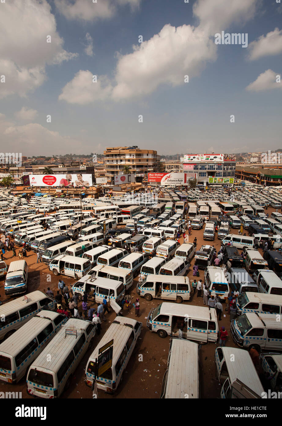 Lots of buses at bus station, Kampala, Uganda Stock Photo - Alamy