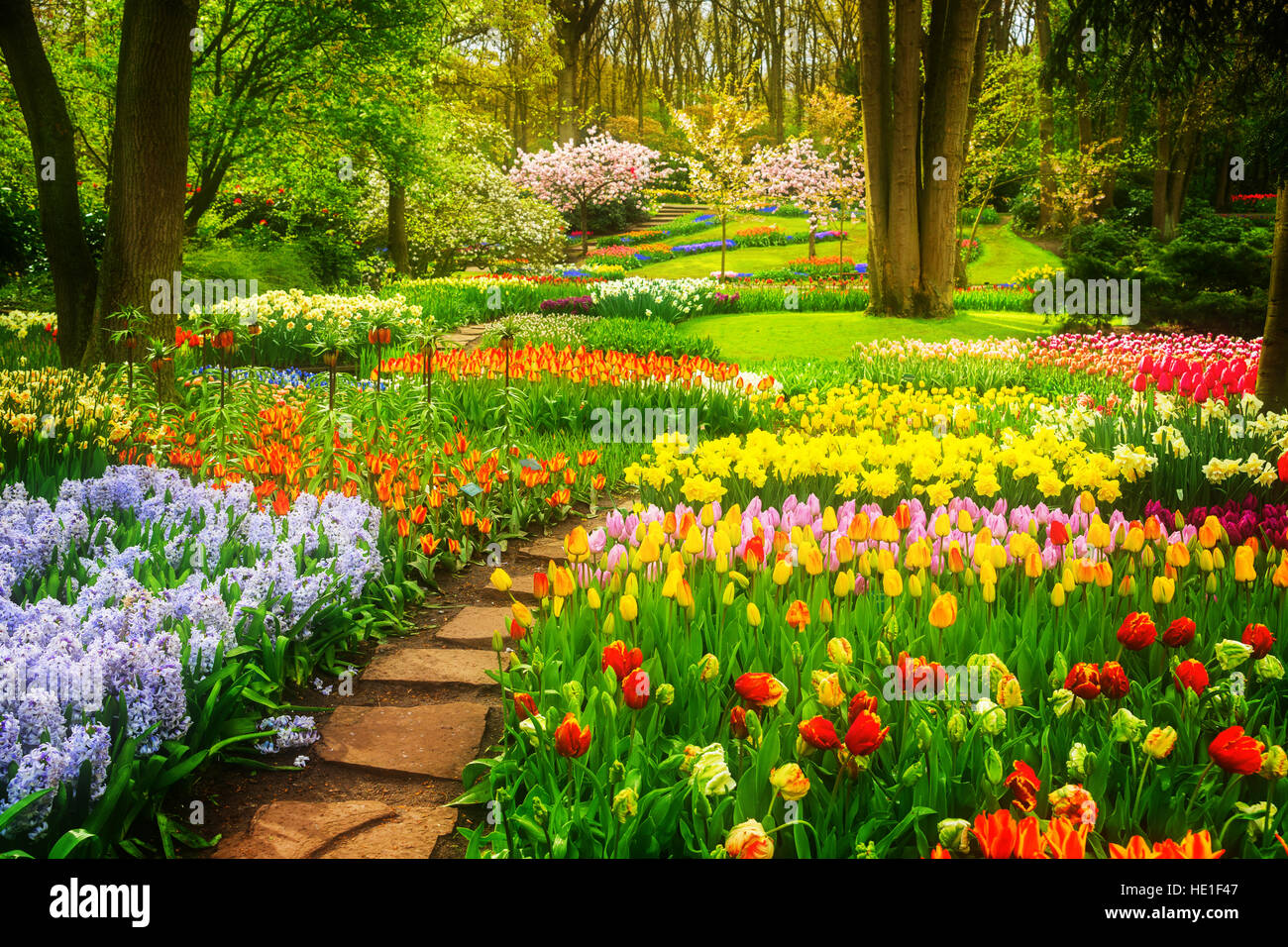 Formal spring garden Stock Photo - Alamy
