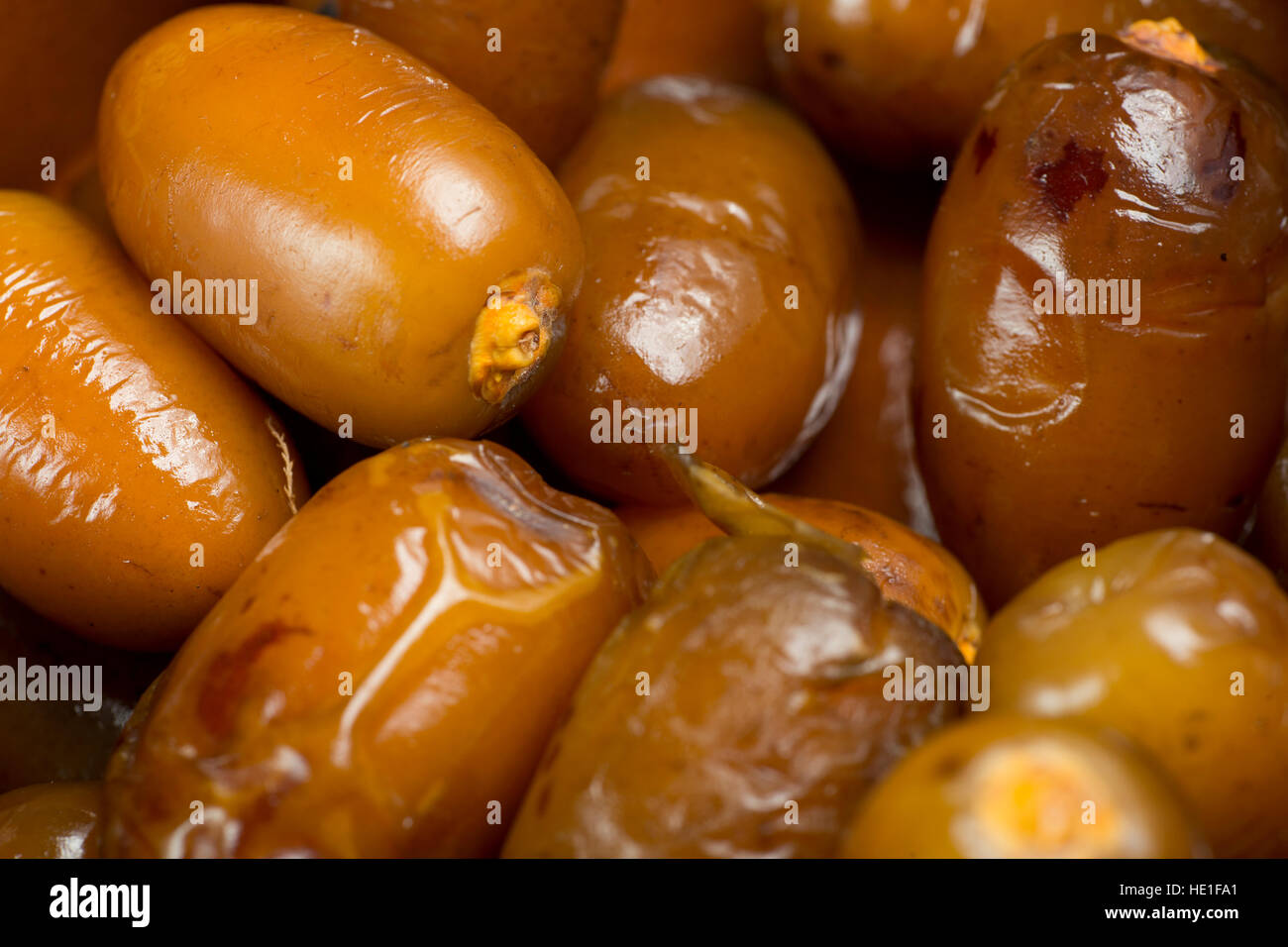 Datiles photographed close up. Artificial lighting with flaxes Stock ...