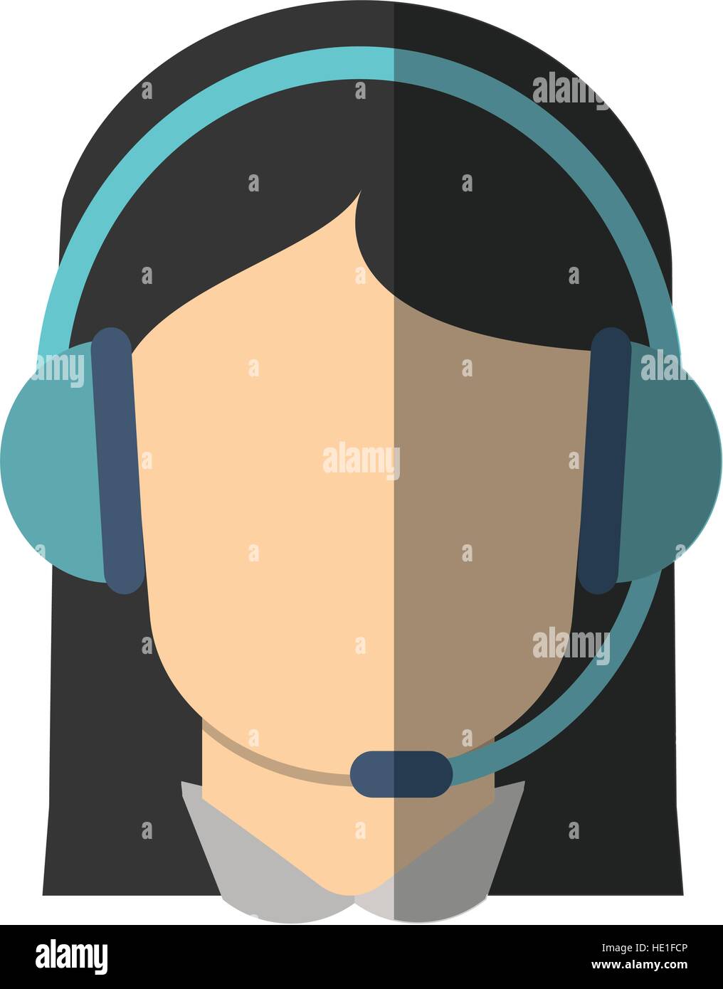 Isolated operator woman with headphone design Stock Vector Image & Art ...