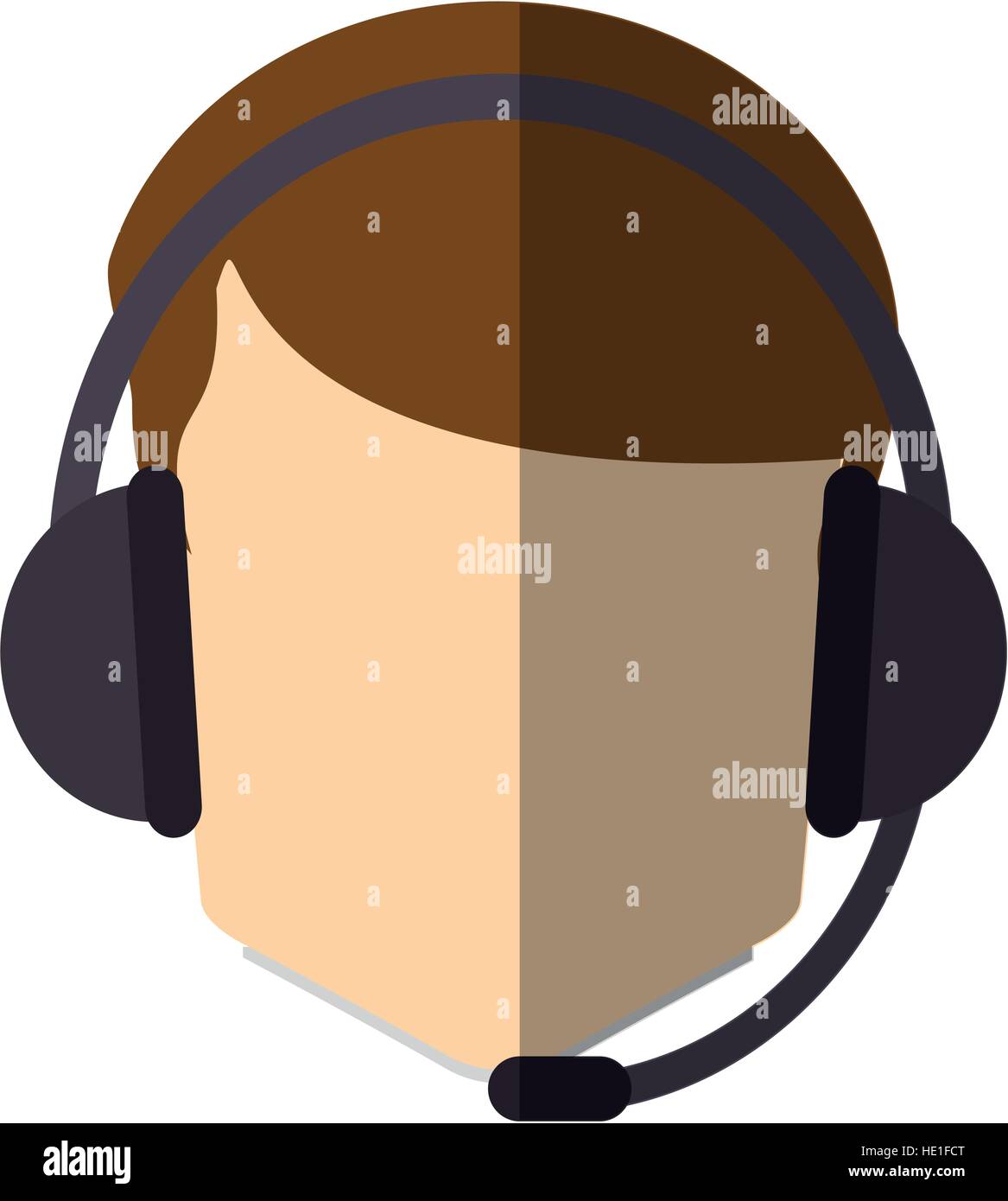 Isolated operator man with headphone design Stock Vector Image & Art ...