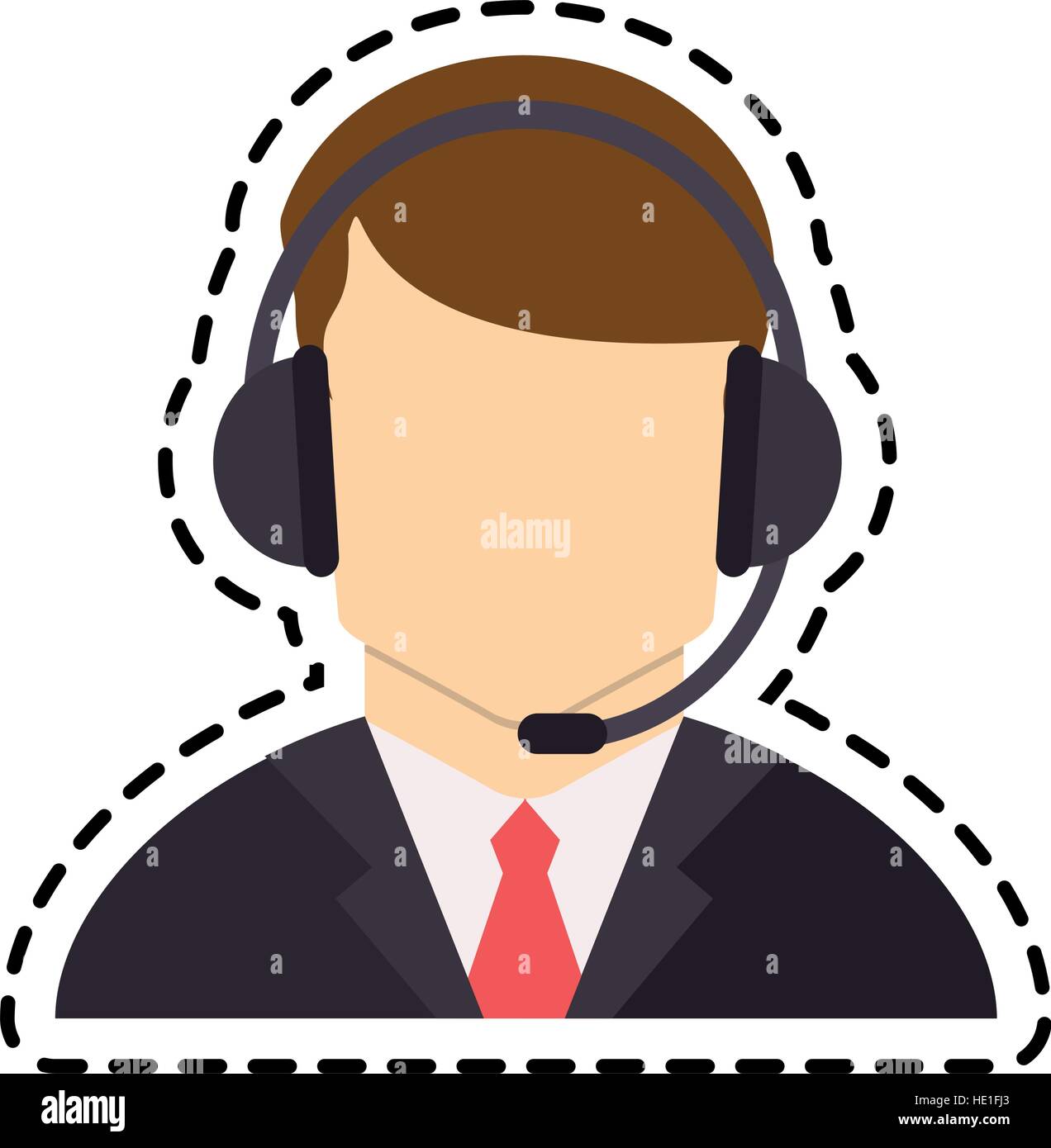 Isolated operator man with headphone design Stock Vector Image & Art ...