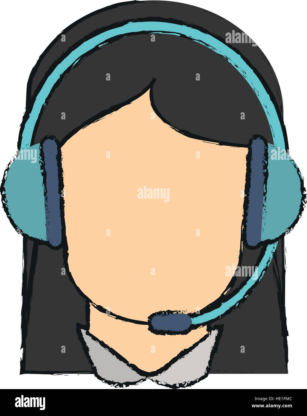 Operator woman with headphone design Stock Vector Image & Art - Alamy