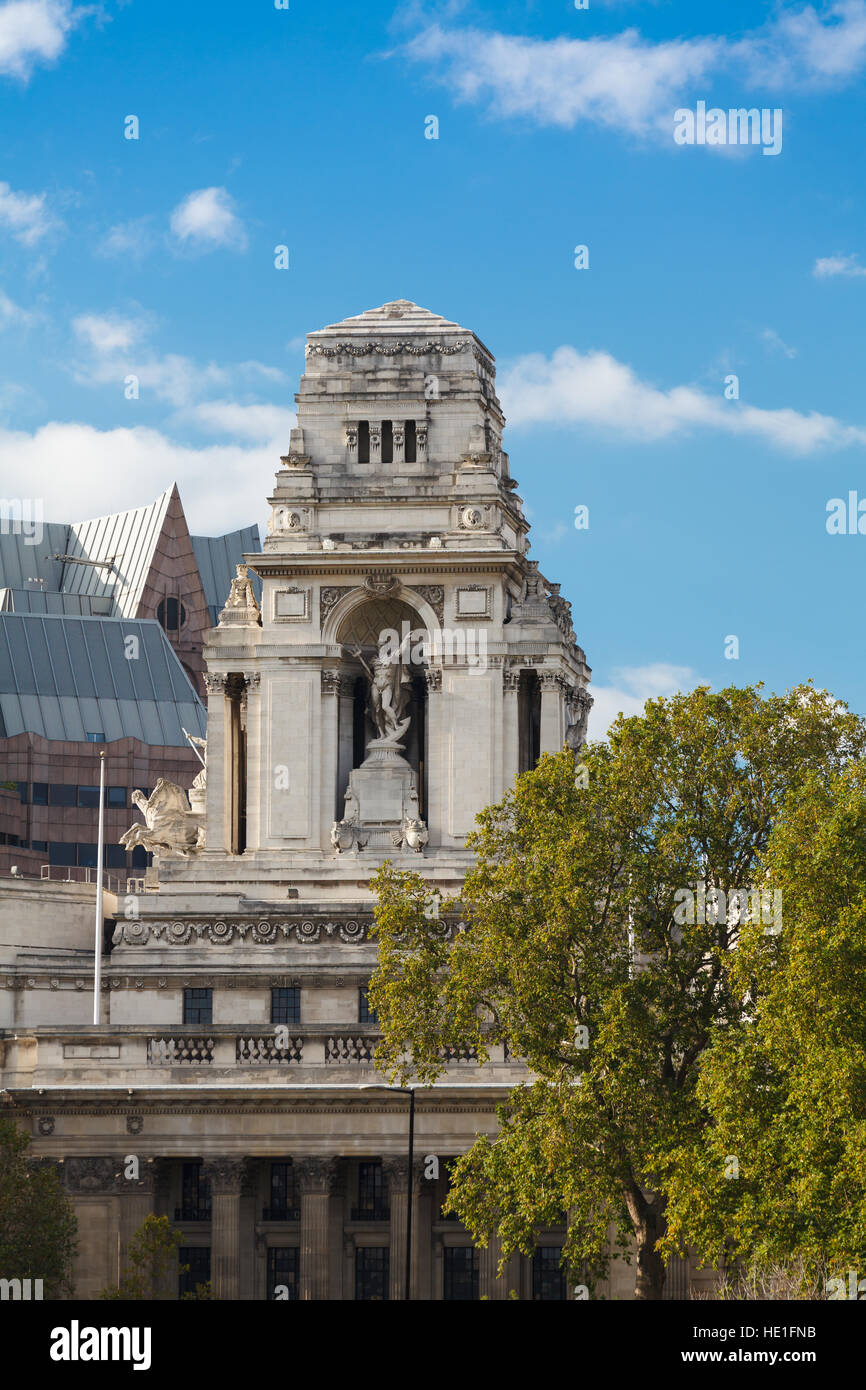 Detail of Ten Trinity Square building, former London Port Authority, UK ...