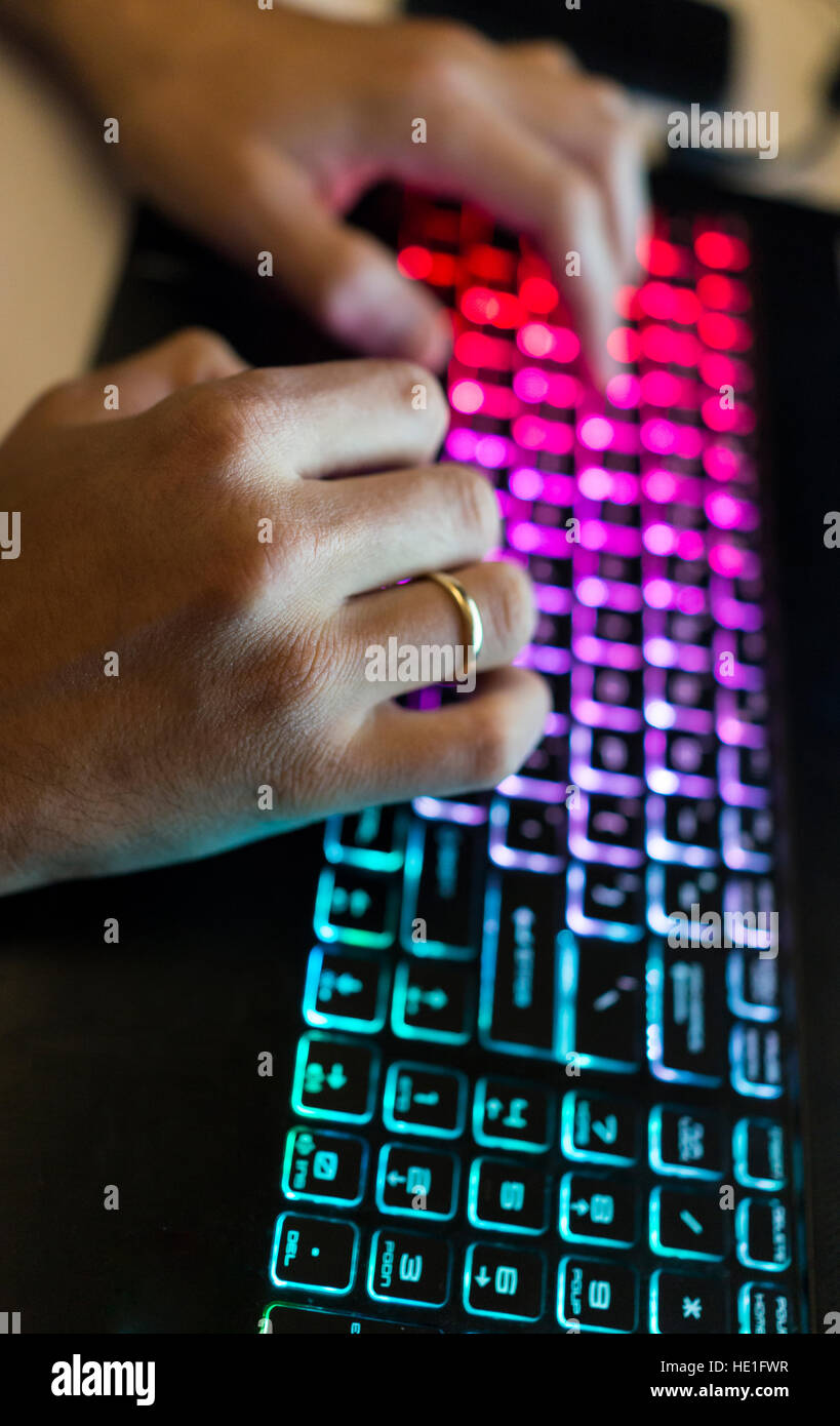 Illuminated keyboard hi-res stock photography and images - Alamy