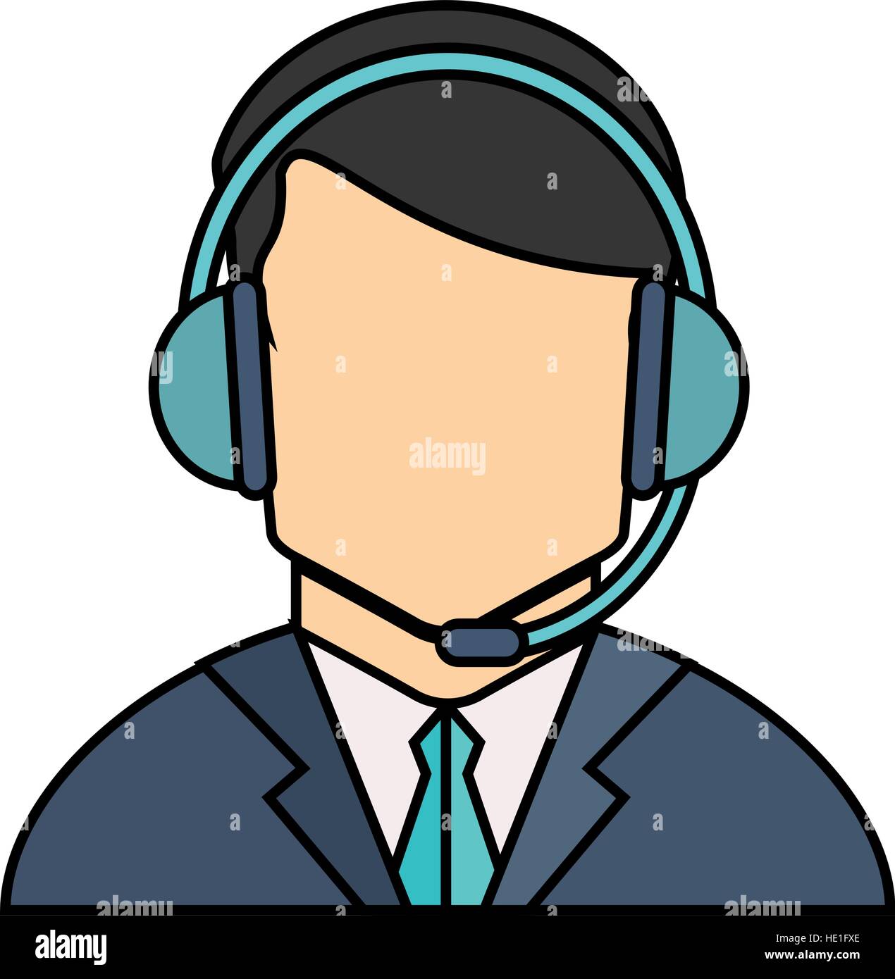 Operator man headphone design Stock Vector Images - Alamy