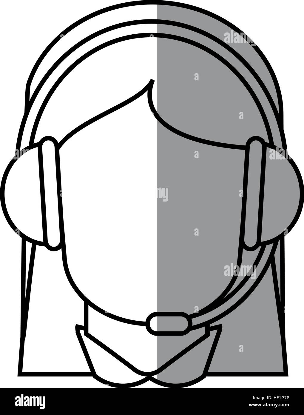 Operator woman with headphone design Stock Vector Image & Art - Alamy