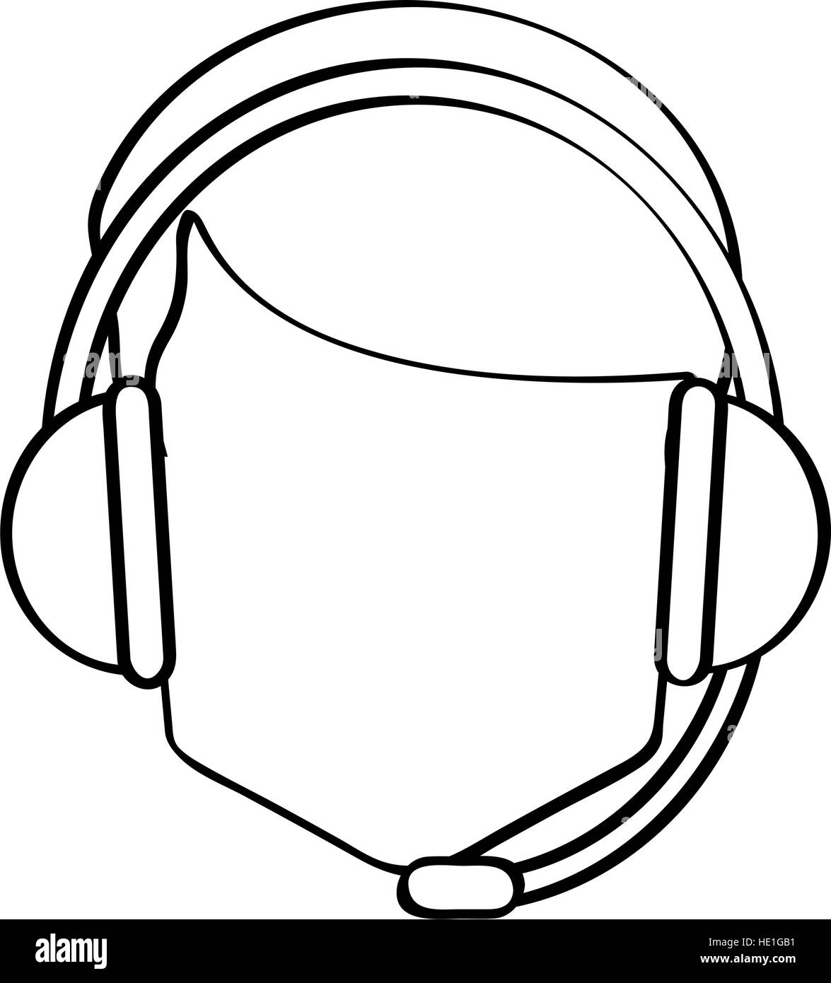 Operator man with headphone design Stock Vector Image & Art - Alamy