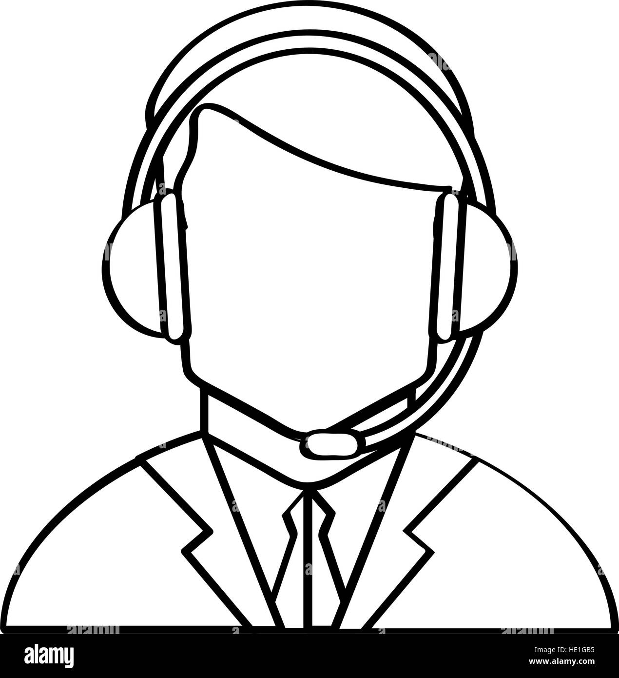 Operator man with headphone design Stock Vector Image & Art - Alamy