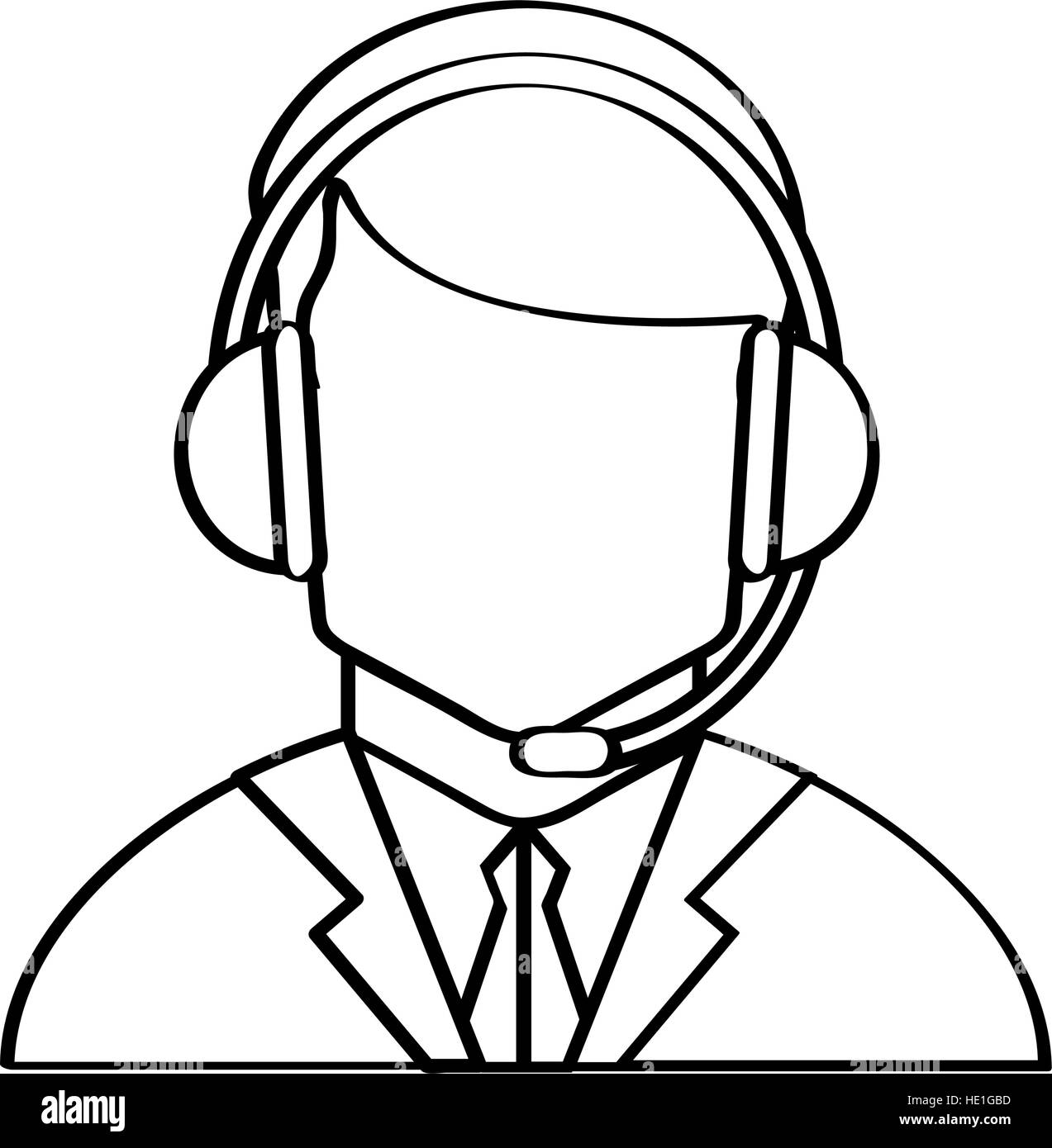 Operator man with headphone design Stock Vector Image & Art - Alamy