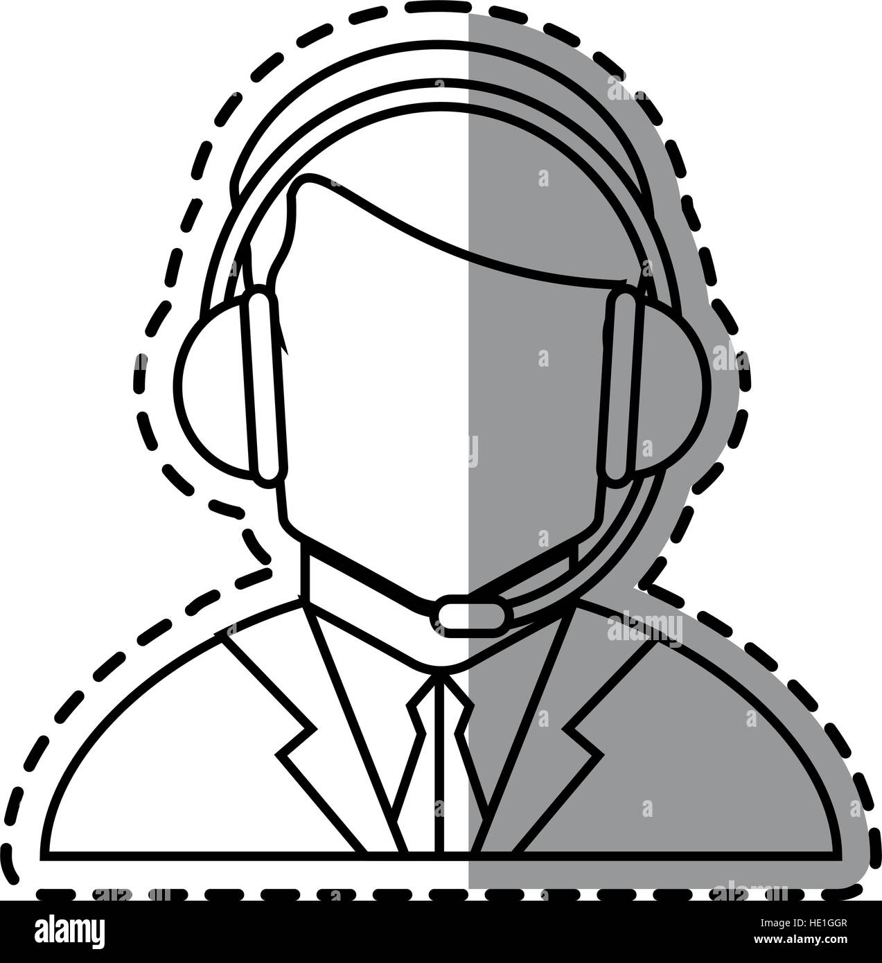 Operator man with headphone design Stock Vector Image & Art - Alamy