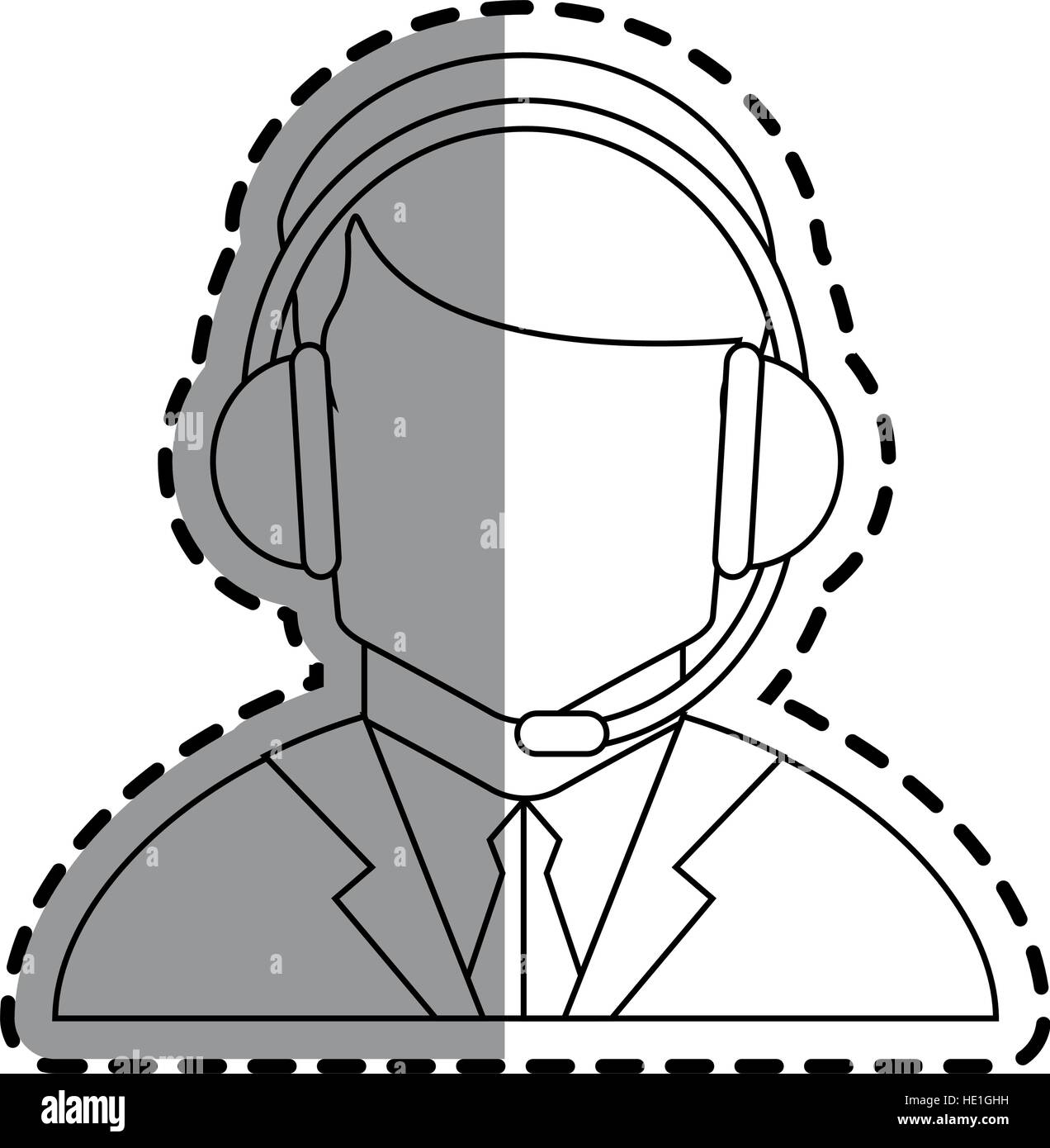 Operator man headphone Stock Vector Images - Alamy