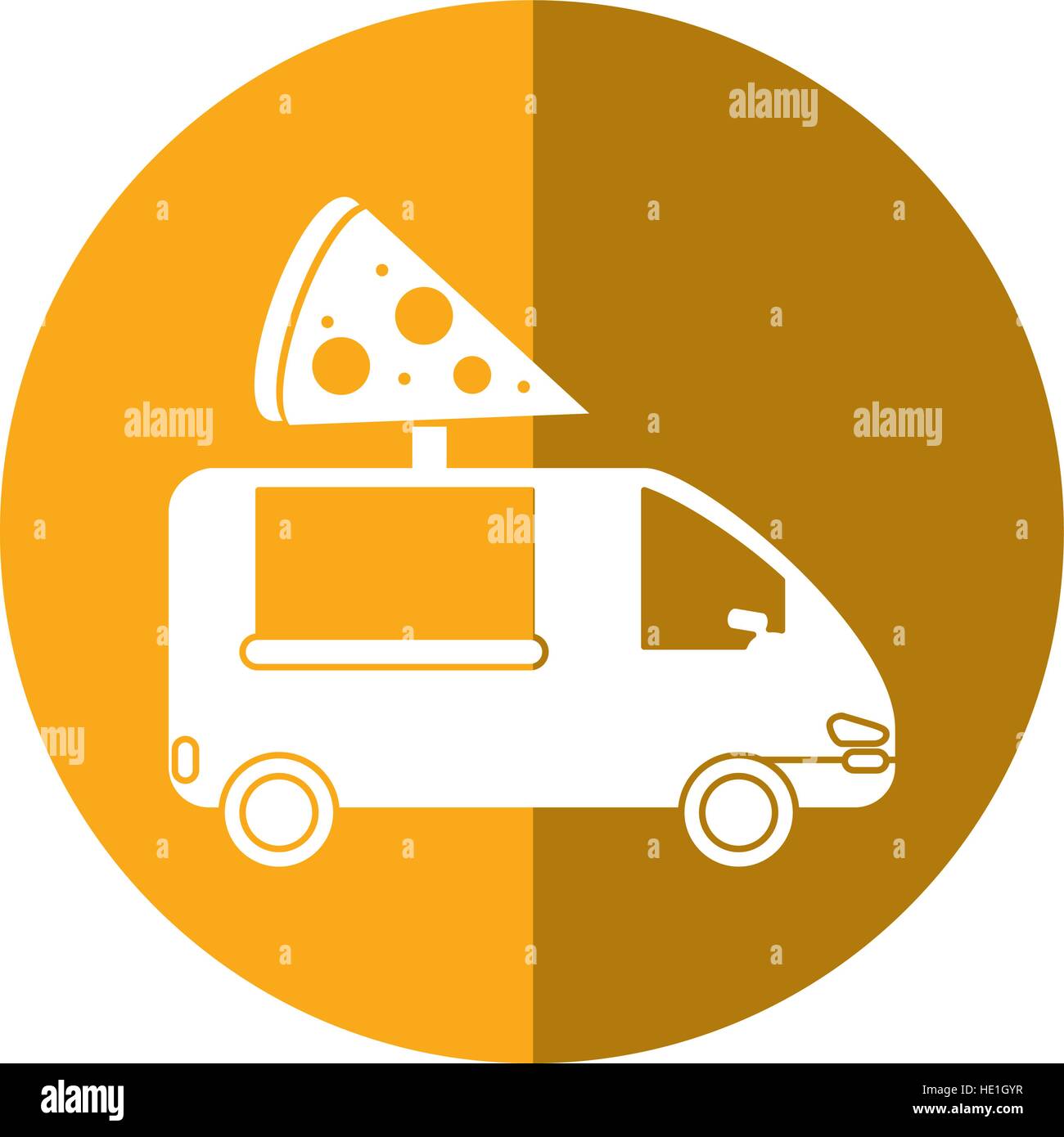 pizza delivery truck fast food shadow Stock Vector Image & Art - Alamy