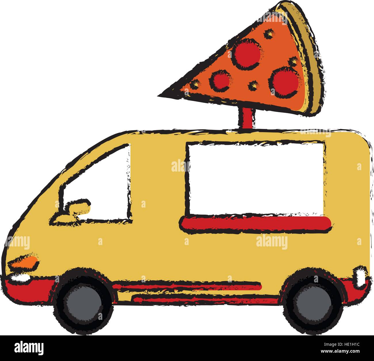 Pizza A Pizza Delivery By Car Clip Art