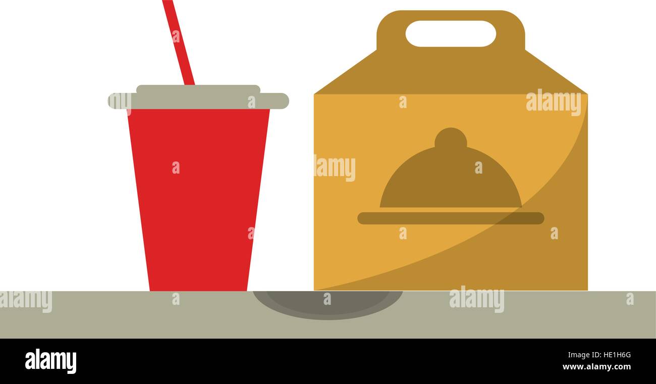 fast food take out box and plastic cup soda Stock Vector Image & Art ...
