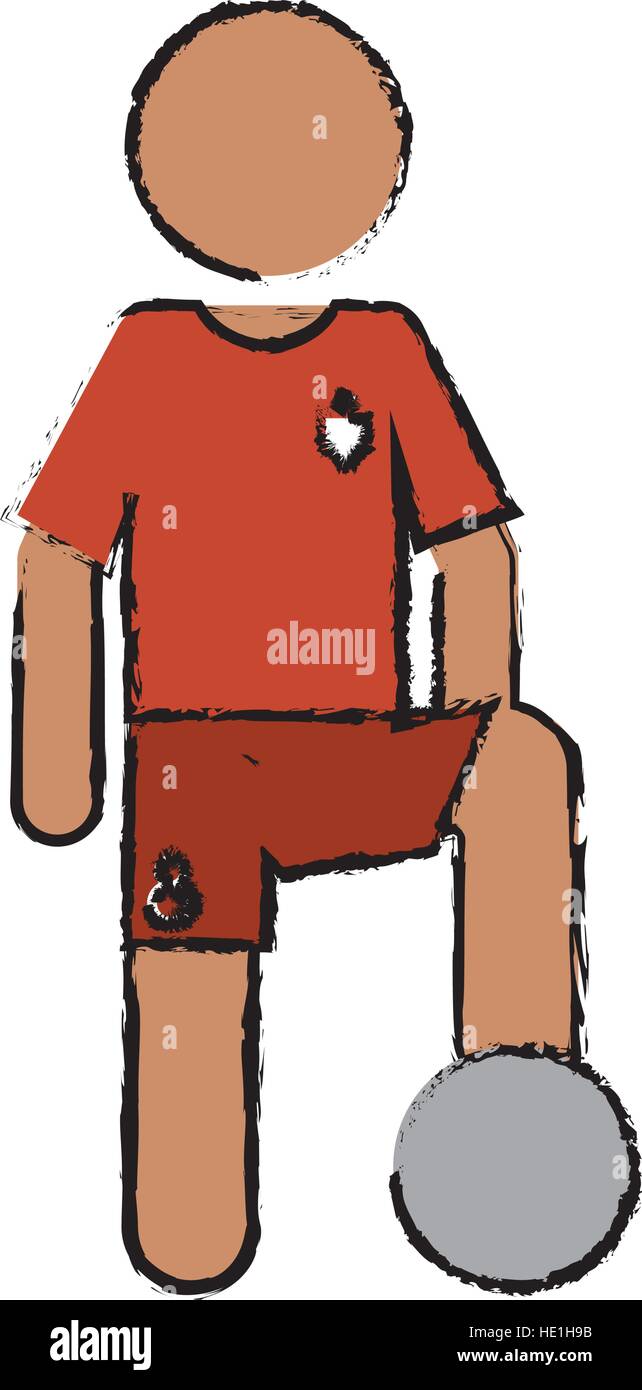 drawing character soccer player uniform Stock Vector Image & Art - Alamy