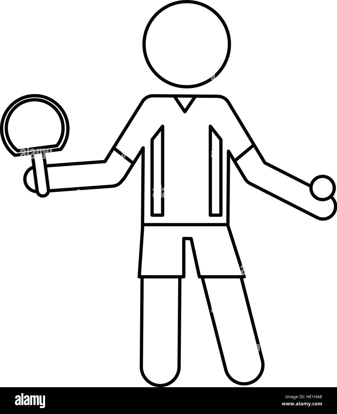 Ping pong racket ball outline hi-res stock photography and images - Alamy