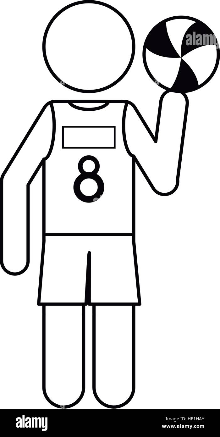 character player volleyball tshirt number 8 ouline Stock Vector Image ...